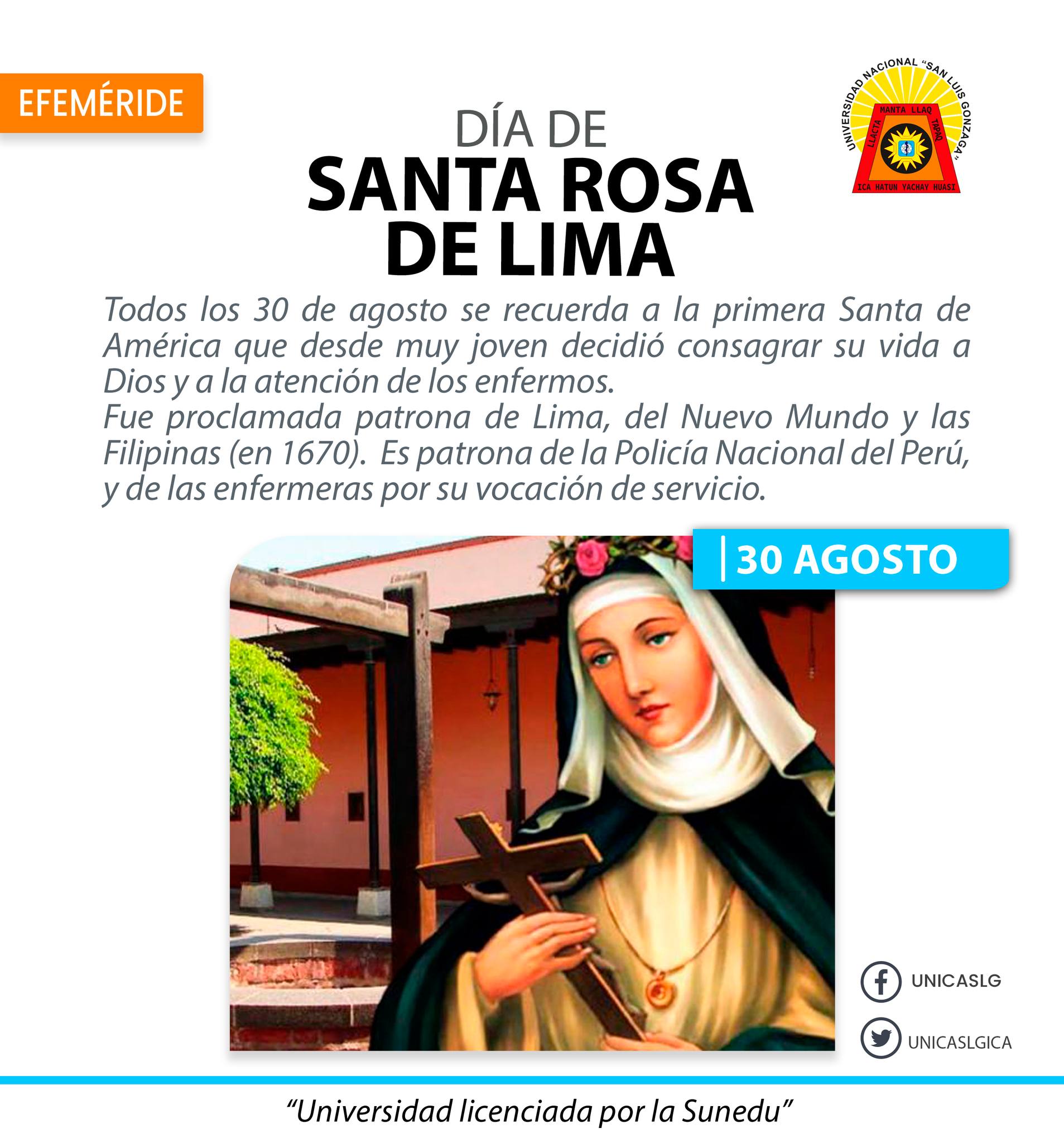 Día de Santa Rosa de Lima – Noticias UNICA