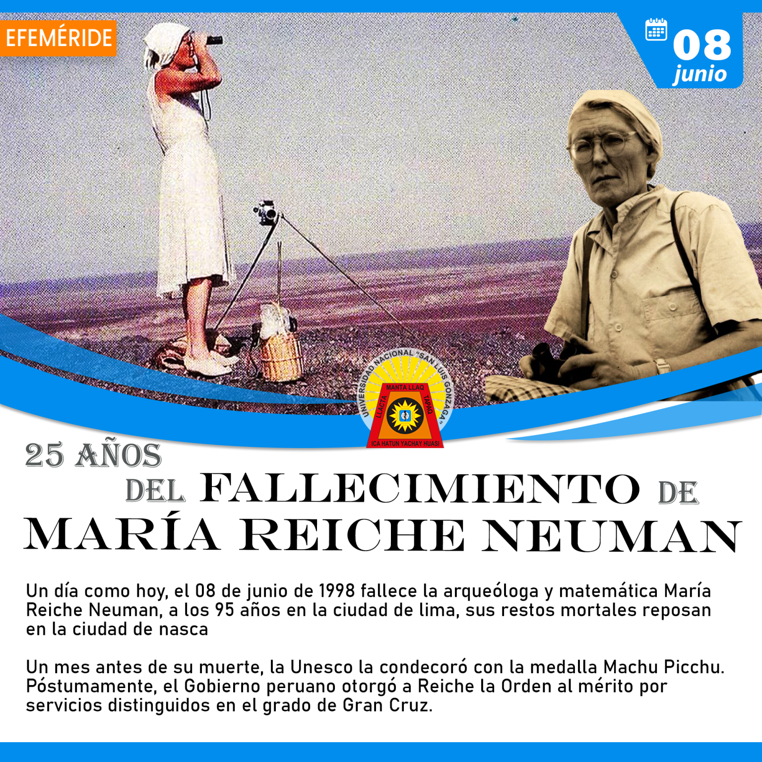 25 Años del fallecimiento de María Reiche Neuman – Noticias UNICA